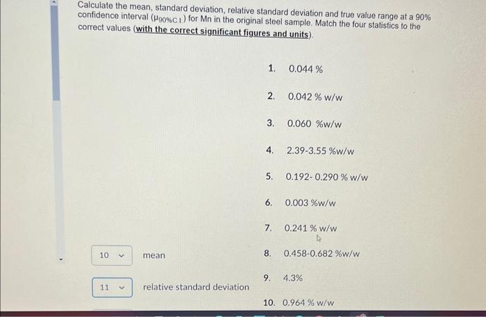 Calculate the mean, standard deviation, relative | Chegg.com