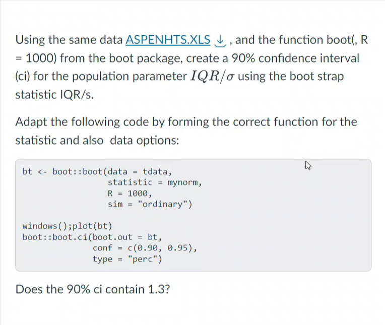 Solved Using the same data ASPENHTS.XLS darr, and the | Chegg.com