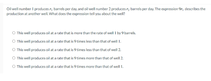 Solved Oil well number 1 ﻿produces r1 ﻿barrels per day, and | Chegg.com