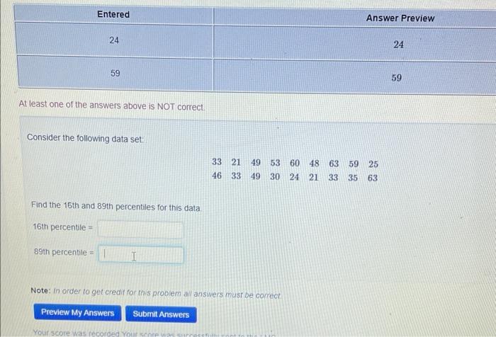 Solved At least one of the answers above is NOT correct. | Chegg.com