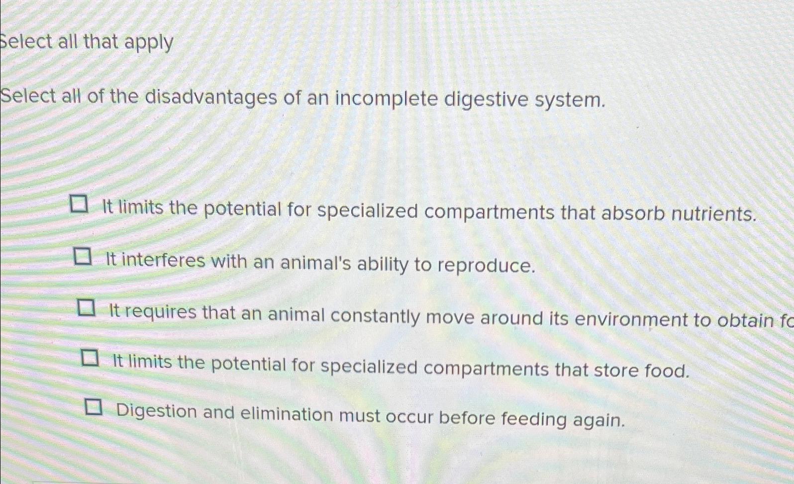Solved Select all that applySelect all of the disadvantages | Chegg.com
