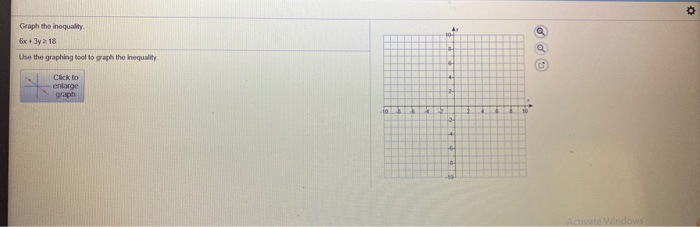 Solved 1 Graph the inequality 6x + 3y 2 18 Use the graphing | Chegg.com