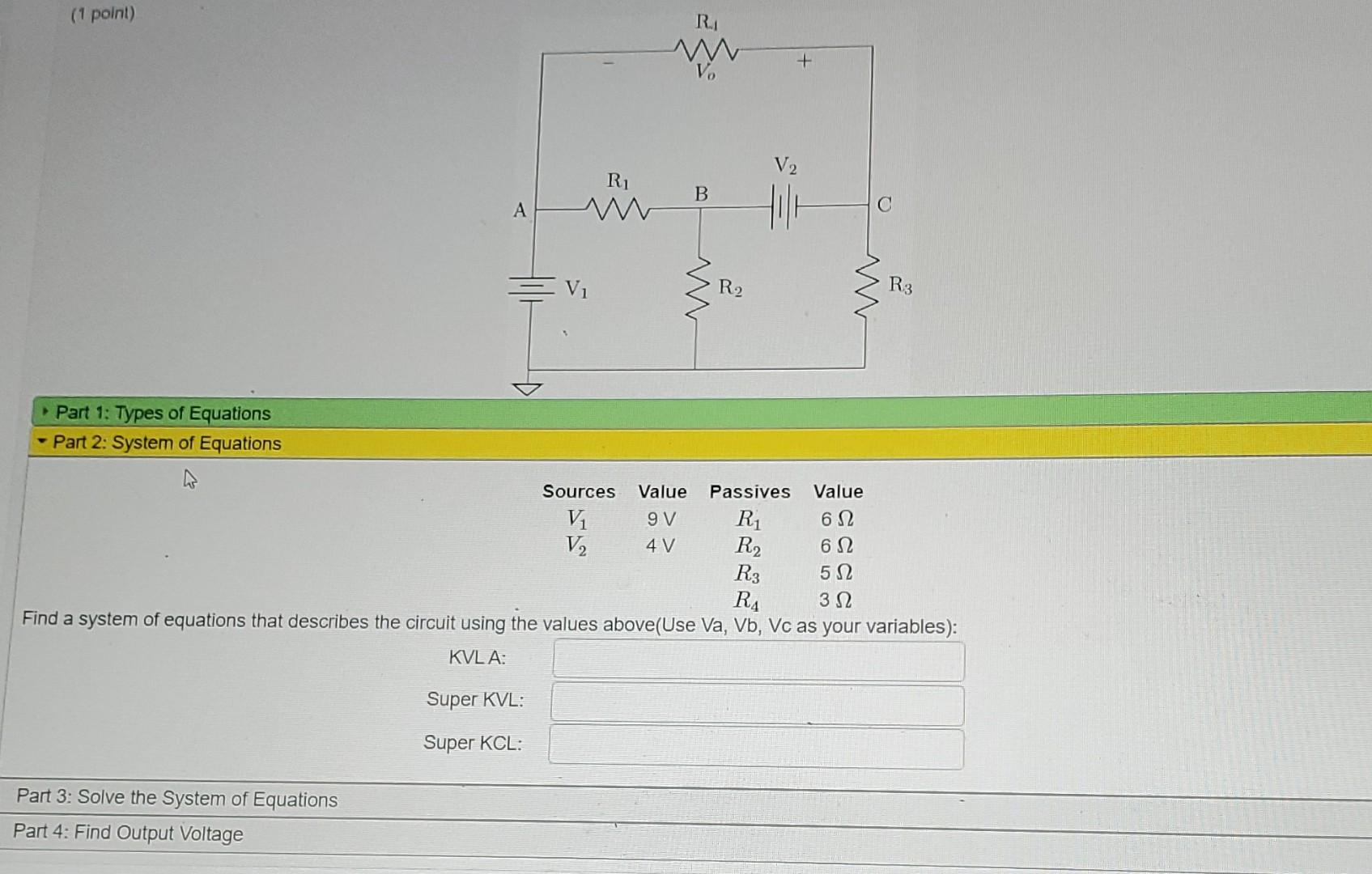 Solved (1 point) - Part 1: Types of Equations - Part 2: | Chegg.com