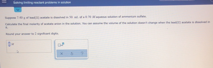 Solved Solving limiting reactant problems in solution | Chegg.com