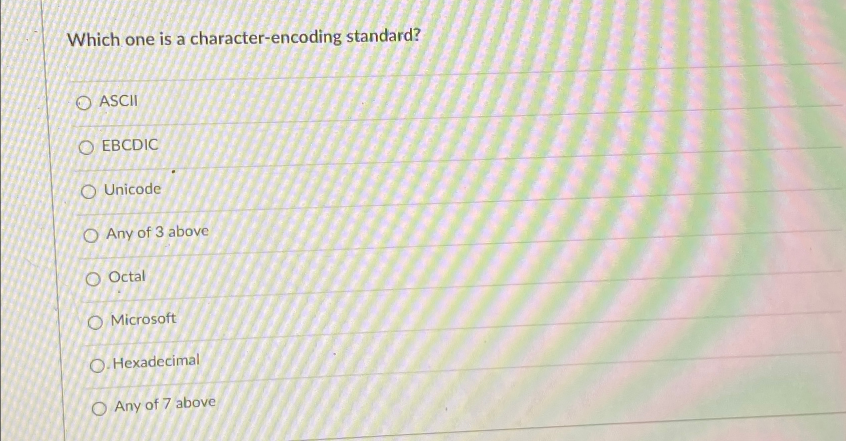 Solved Which one is a character-encoding | Chegg.com