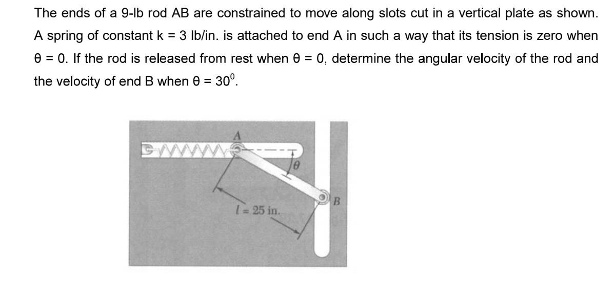 Solved The ends of a 9-lb rod AB are constrained to move | Chegg.com