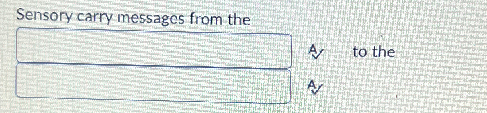 Solved Sensory carry messages from the ﻿A to theA) | Chegg.com