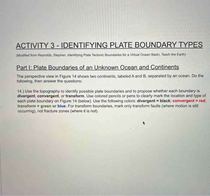 Solved ACTIVITY 3 - IDENTIFYING PLATE BOUNDARY TYPES | Chegg.com