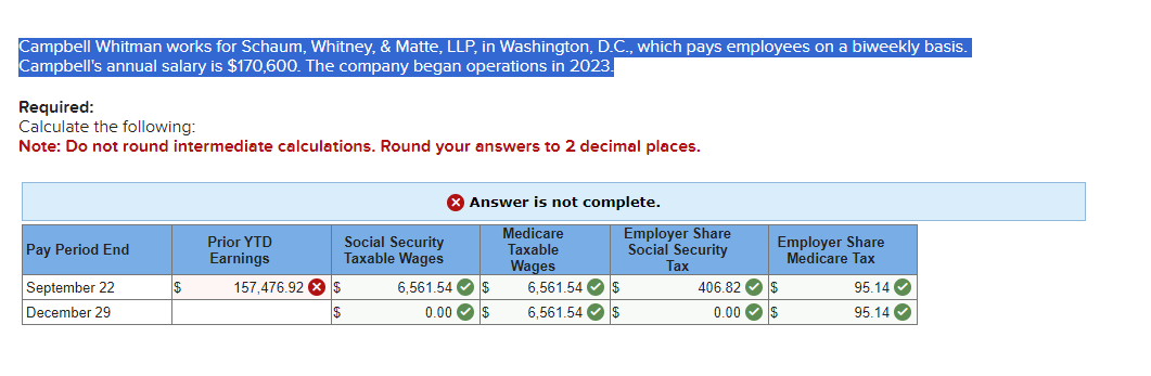 Solved Campbell Whitman works for Schaum, Whitney, & Matte, | Chegg.com