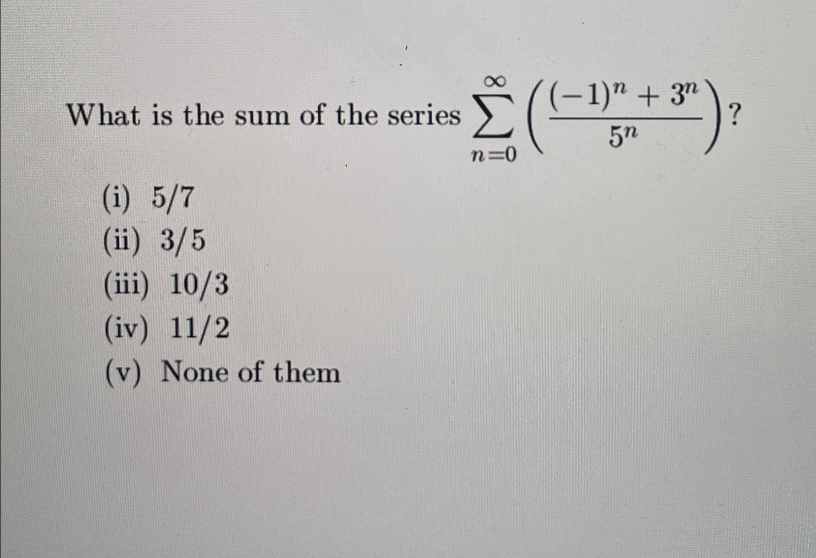 Solved What is the sum of the series | Chegg.com