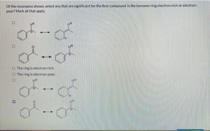 Solved of the resonance shown, select any that are | Chegg.com