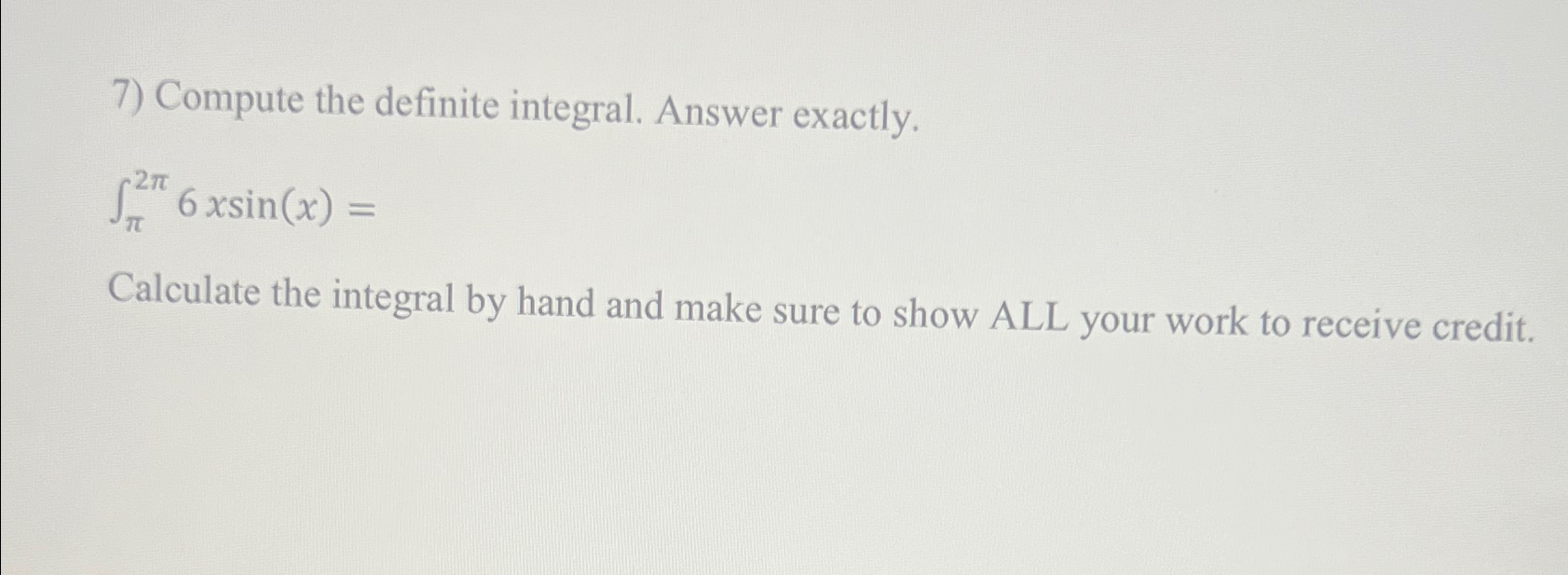 Solved Compute the definite integral. Answer | Chegg.com