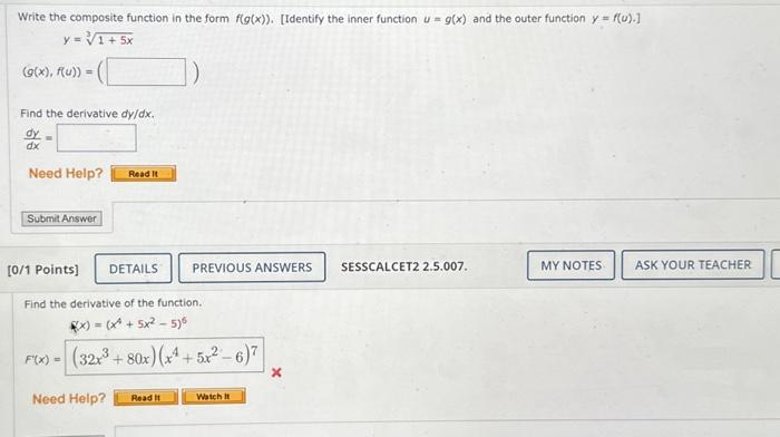 Solved Write the composite function in the form f(g(x)). | Chegg.com