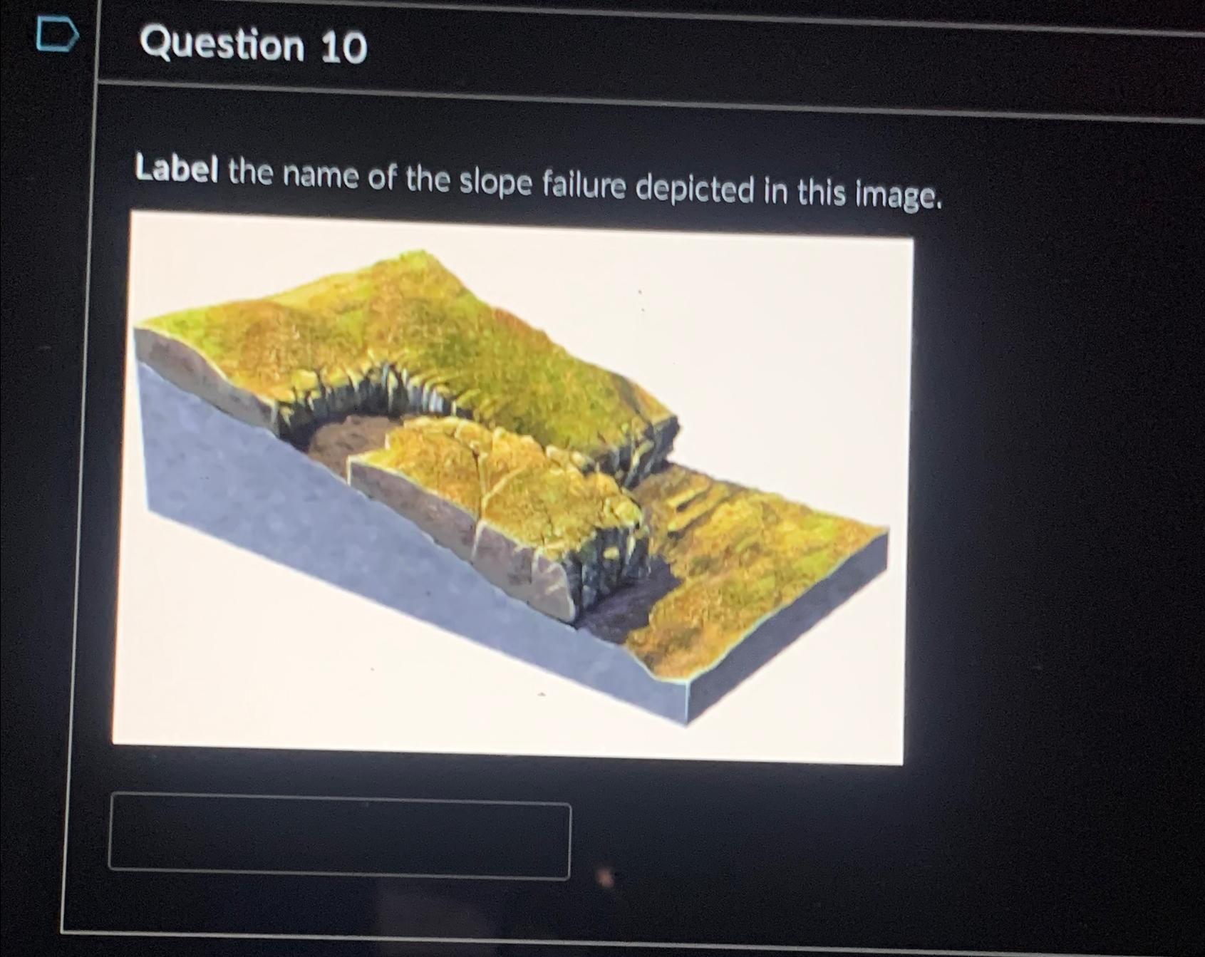 Solved Question 10Label the name of the slope failure | Chegg.com