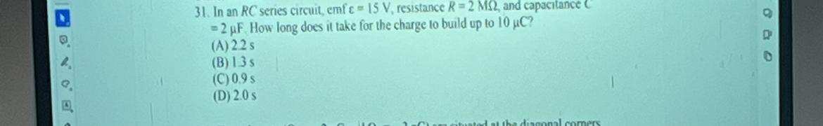 Solved In an RC ﻿series circuit, emf ε=15V, ﻿resistance | Chegg.com