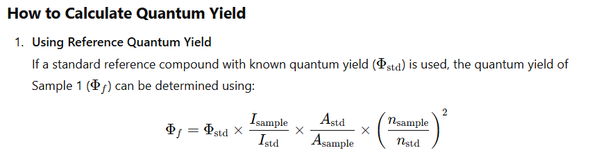 Solved Calculate the quantum yield of ﻿Sample 1 ﻿with and | Chegg.com