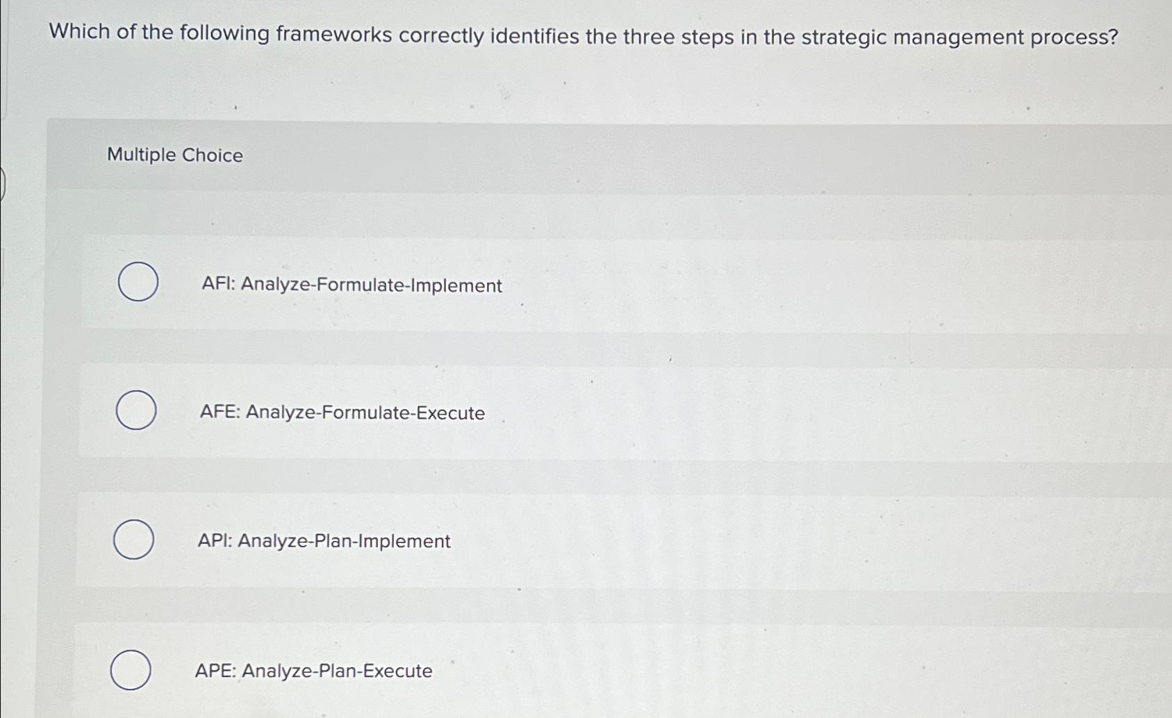 Solved Which of the following frameworks correctly | Chegg.com