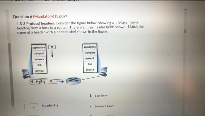 Solved Question 6 (Mandatory) (1 point) 1.5-3 Protocol | Chegg.com