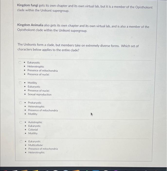Solved Kingdom fungi gets its own chapter and its own | Chegg.com