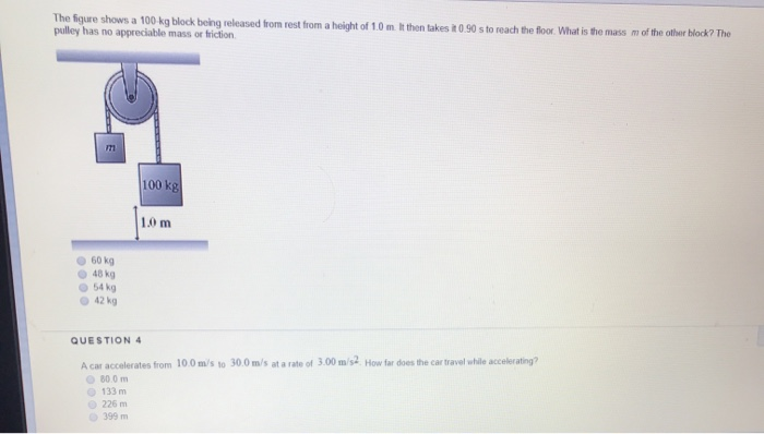 Solved The figure shows a 100 kg block being released from | Chegg.com