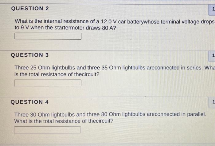 Solved What is the internal resistance of a 12.0 V car | Chegg.com