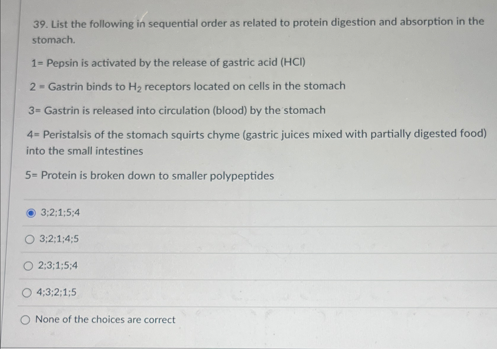 Solved List the following in sequential order as related to | Chegg.com