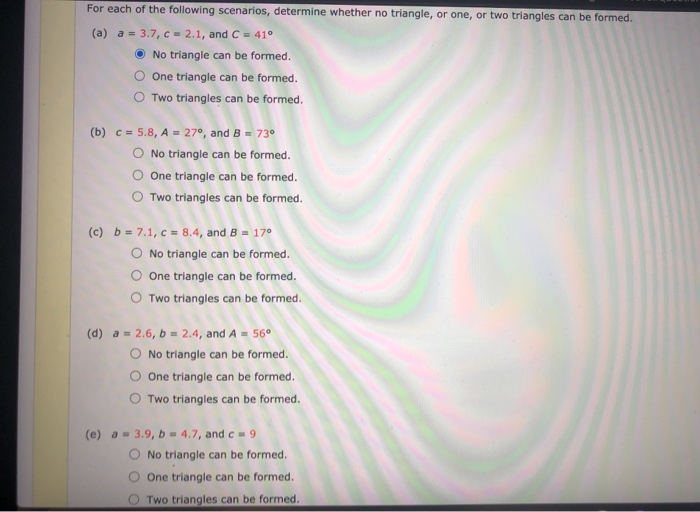 Solved For each of the following scenarios, determine | Chegg.com