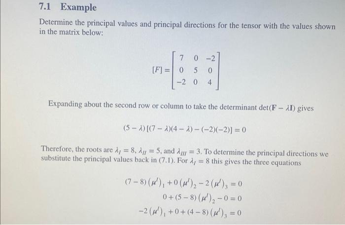 Solved 7.1 Example Determine the principal values and | Chegg.com