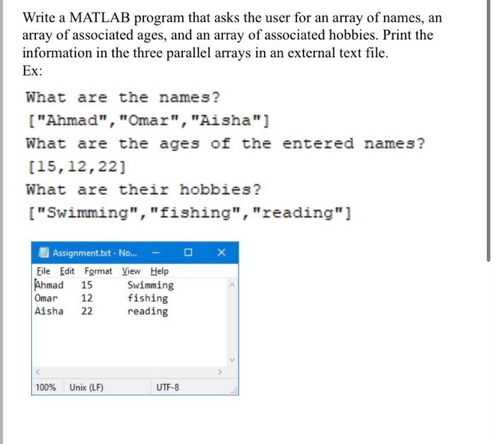 Solved Write a MATLAB program that asks the user for an | Chegg.com