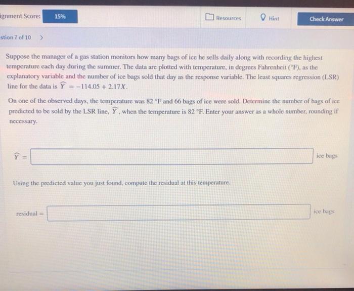 Solved ignment Score: 15% Resources Hint Check Answer stion | Chegg.com