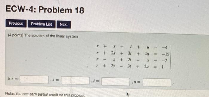 Solved ECW-4: Problem 18 Previous Problem List Next (4 | Chegg.com