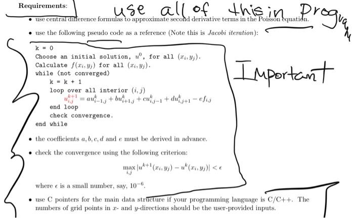 1. Write a program to solve the following Poisson | Chegg.com