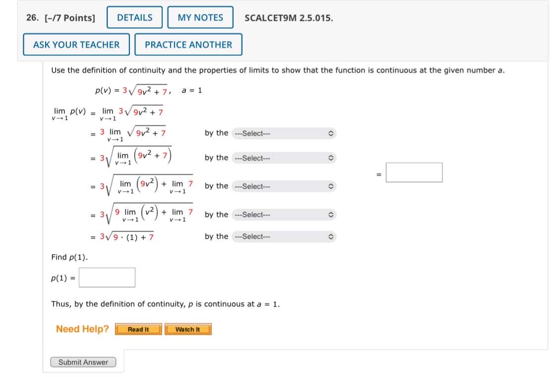 Solved [-/7 ﻿Points]SCALCET9M 2.5.015.Use the definition of | Chegg.com