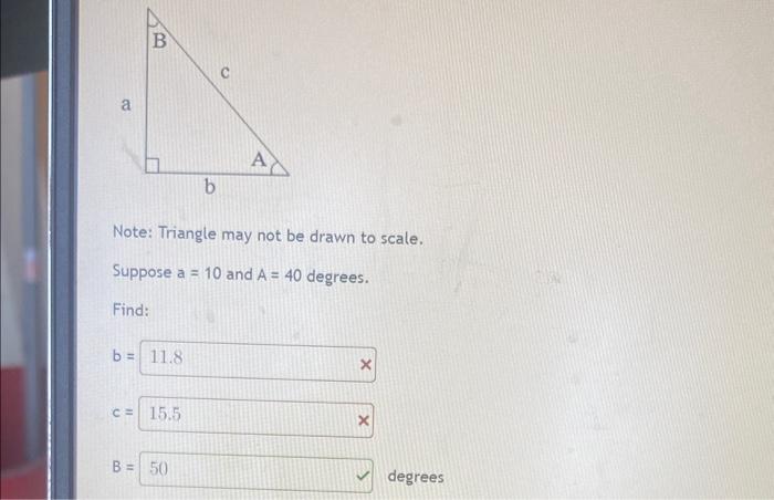 Solved Note: Triangle may not be drawn to scale. Suppose | Chegg.com