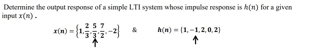 Solved Determine the output response of a simple LTI system | Chegg.com