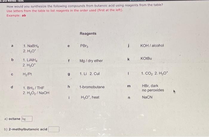 Solved How would you synthesize the following compounds from | Chegg.com