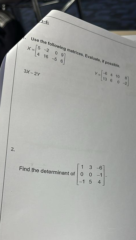 Solved Use the following matrices. Evaluate if | Chegg.com