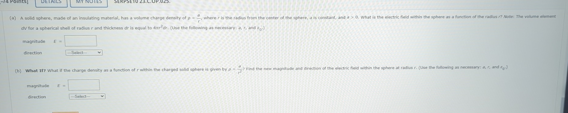 Solved dV ﻿for a spherical shell of radius r ﻿and thickness | Chegg.com