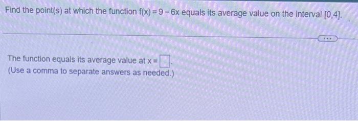 Solved Find the point(s) at which the function f(x)=9−6x | Chegg.com