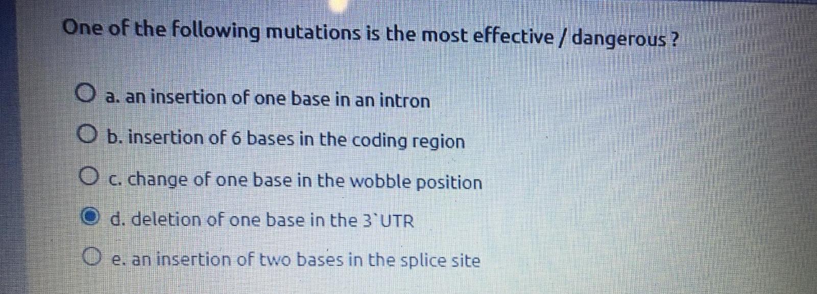 One of the following mutations is the most effective | Chegg.com