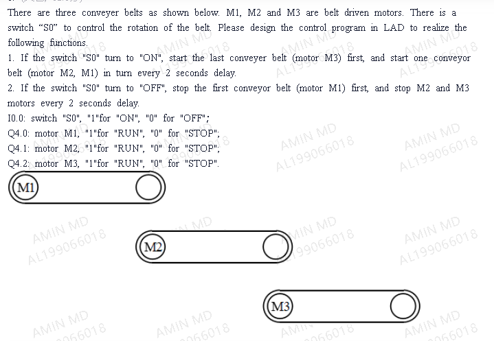 Solved There are three conveyer belts as shown below. M1, M2 | Chegg.com