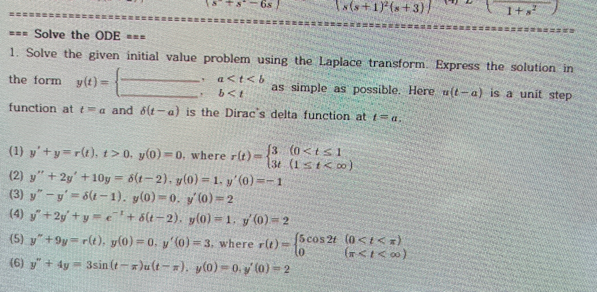 Solved === ﻿Solve the ODE ===Solve the given initial value | Chegg.com