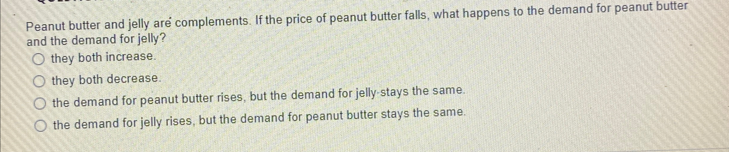 Solved Peanut butter and jelly are complements. If the price | Chegg.com