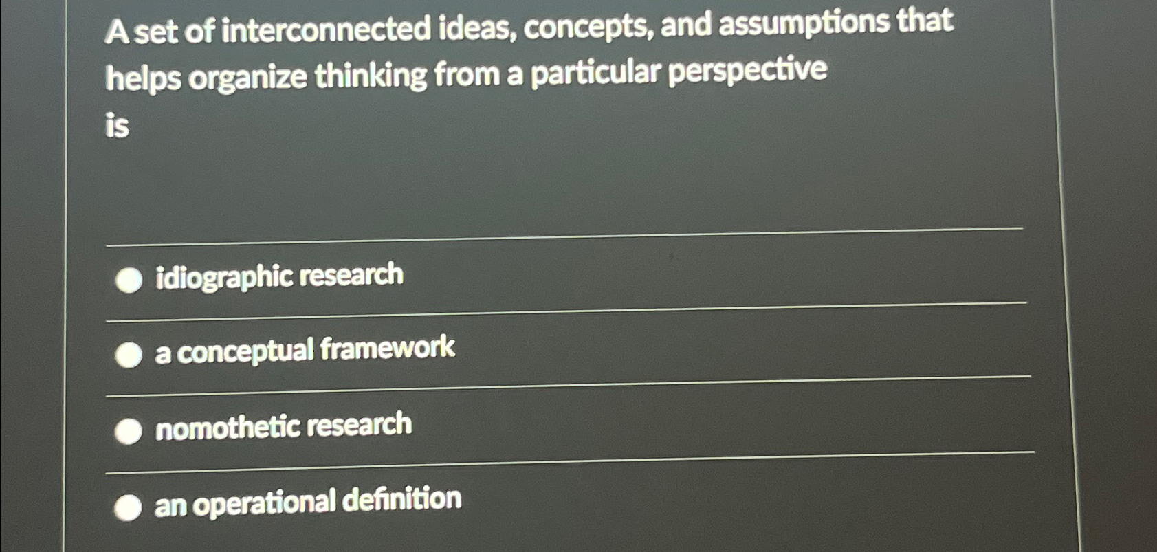 Solved A set of interconnected ideas, concepts, and | Chegg.com
