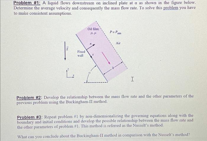 Solved Problem #1: A liquid flows downstream on inclined | Chegg.com