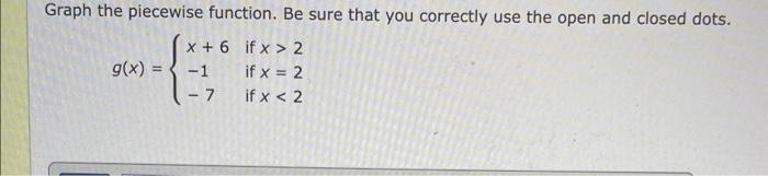 Solved Graph the piecewise function. Be sure that you | Chegg.com