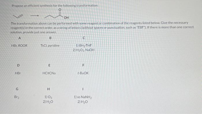 Solved Propose an efficient synthesis for the following | Chegg.com