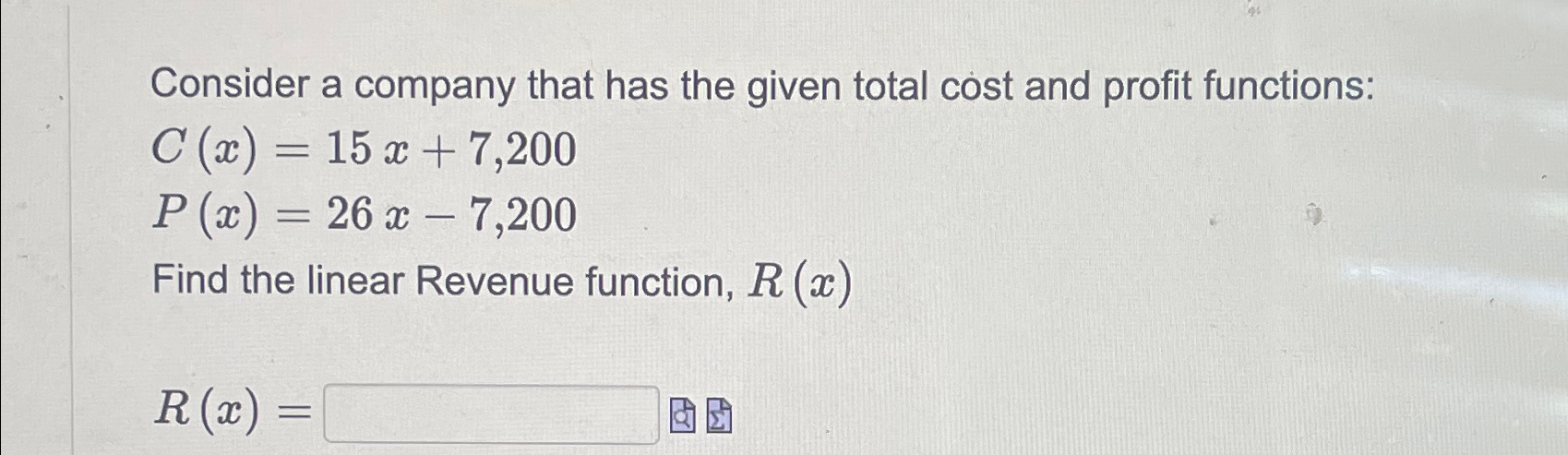 Solved Consider a company that has the given total cost and | Chegg.com