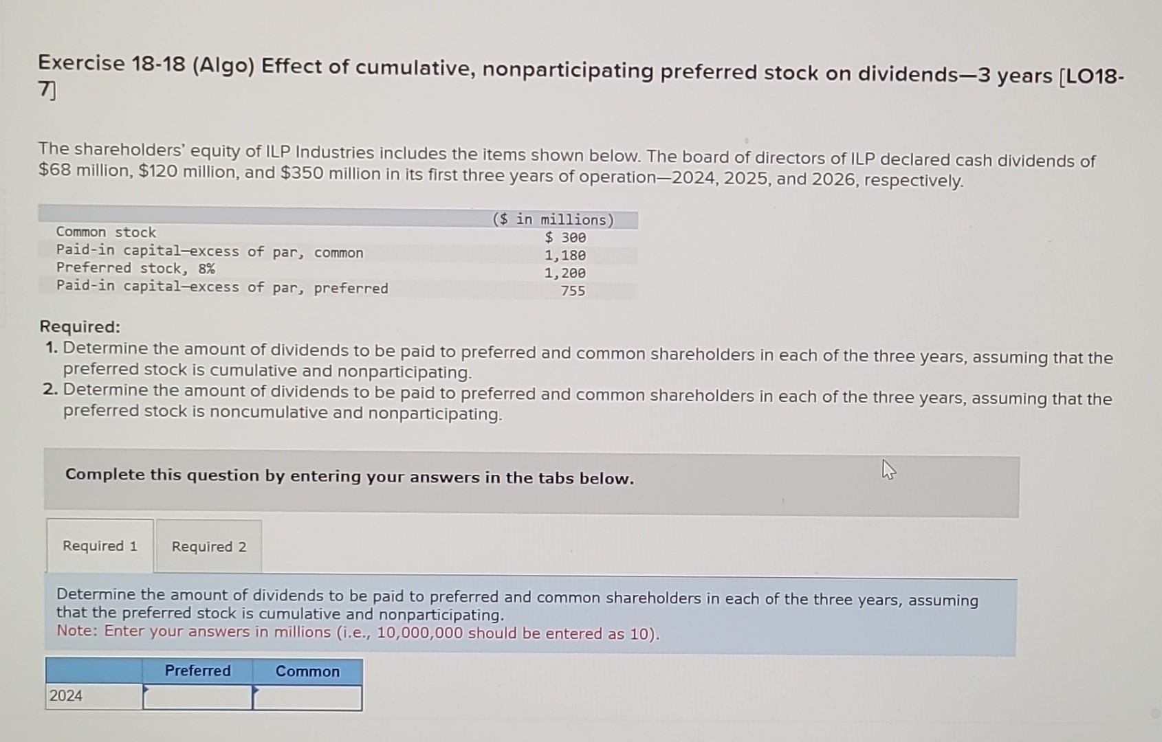 Solved Exercise 18-18 (Algo) Effect of cumulative, | Chegg.com