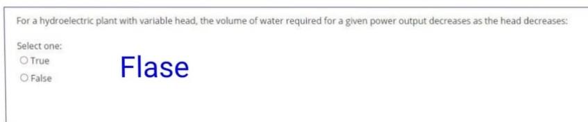 Solved For A Hydroelectric Plant With Variable Head The